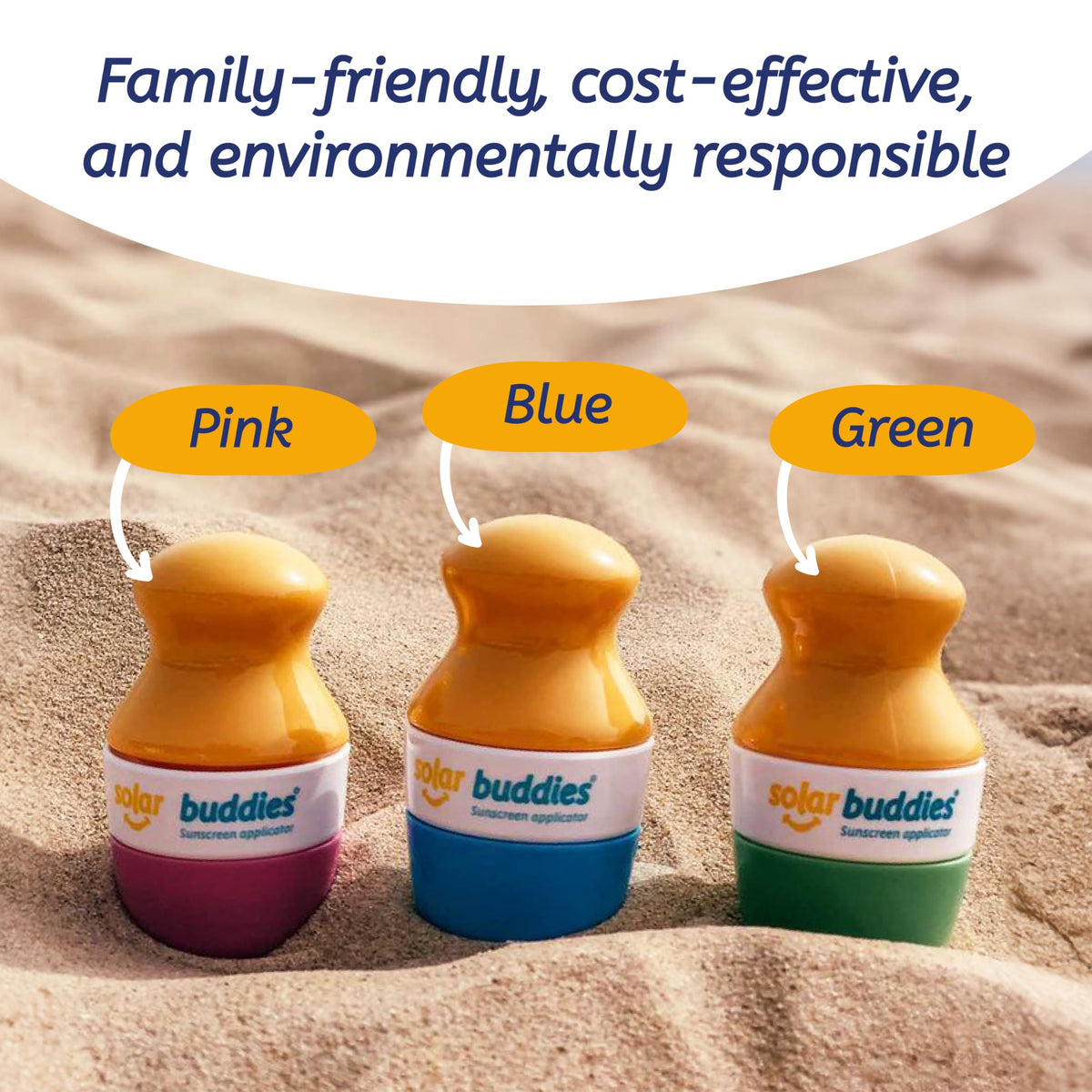 Solar Buddies Sunscreen Applicator - Single Pink - Refillable Roll on ...